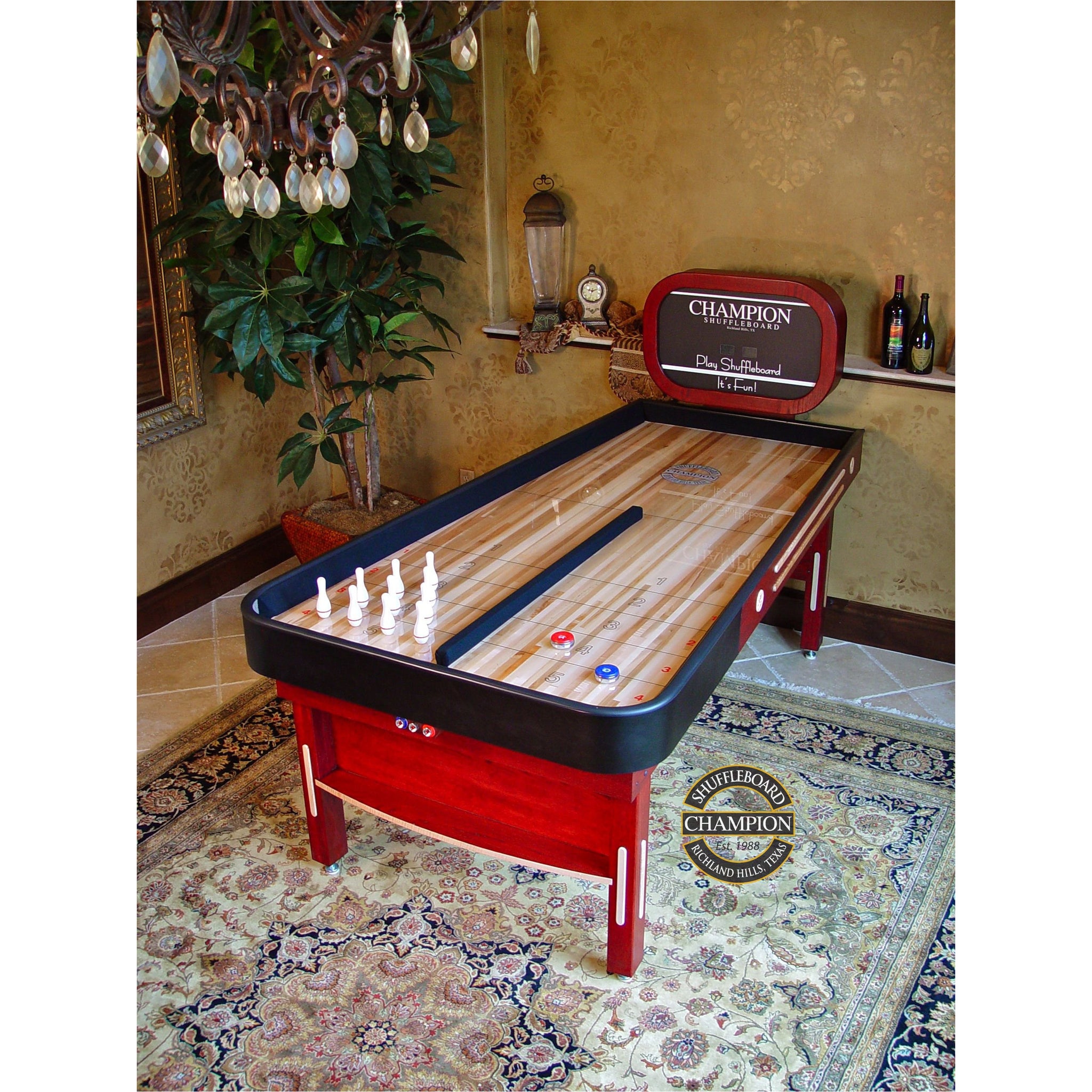 Champion 7' Bank Shot Shuffleboard Table – egametablesports